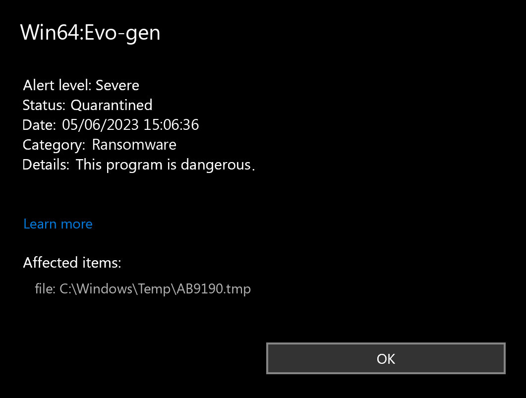 Win64:Evo-gen — How To Fix Guide